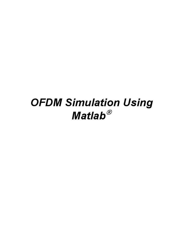 OFDM Simulation Using Matlab | PDF | Business