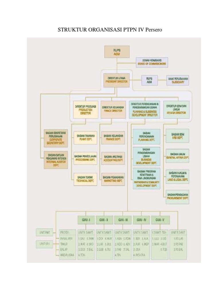 STRUKTUR ORGANISASI PTPN IV Persero | PDF | Bisnis