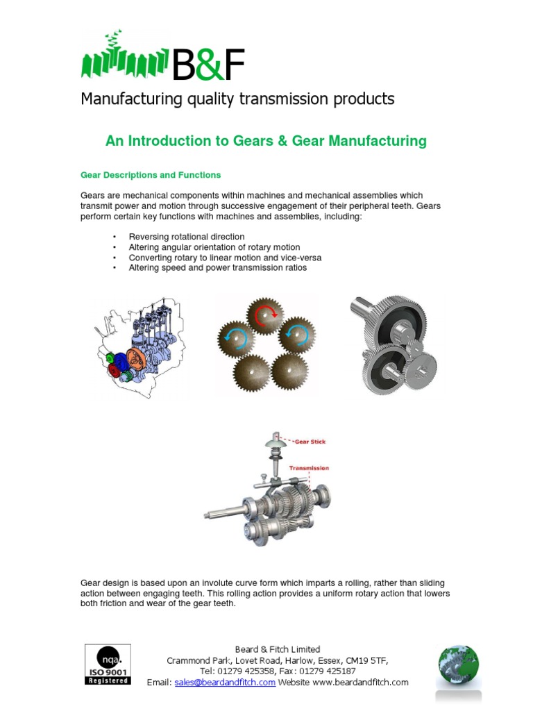 An Introduction to Gear Manufacturing Processes: A Guide to Gear Types ...