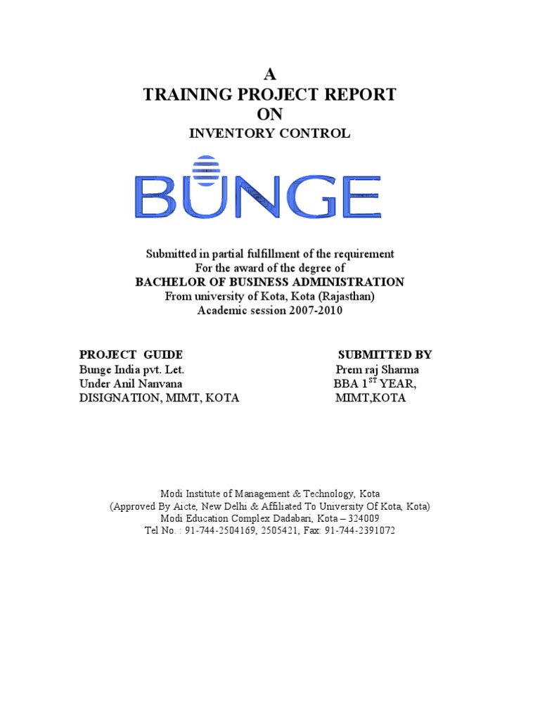 Bunge | PDF | Inventory | Supply Chain