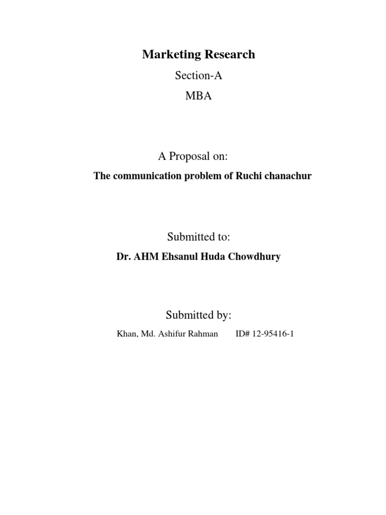 Marketing Research Proposal | PDF | Survey Methodology | Evaluation Methods