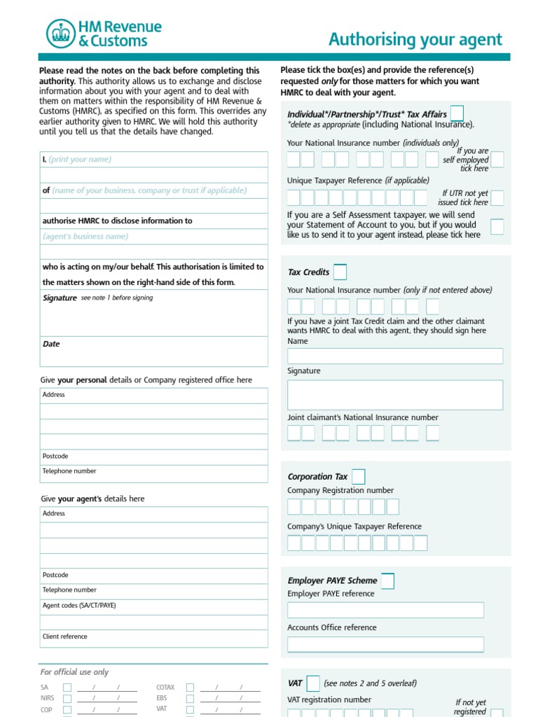 Agent Appointment Form | PDF | Customs | Value Added Tax