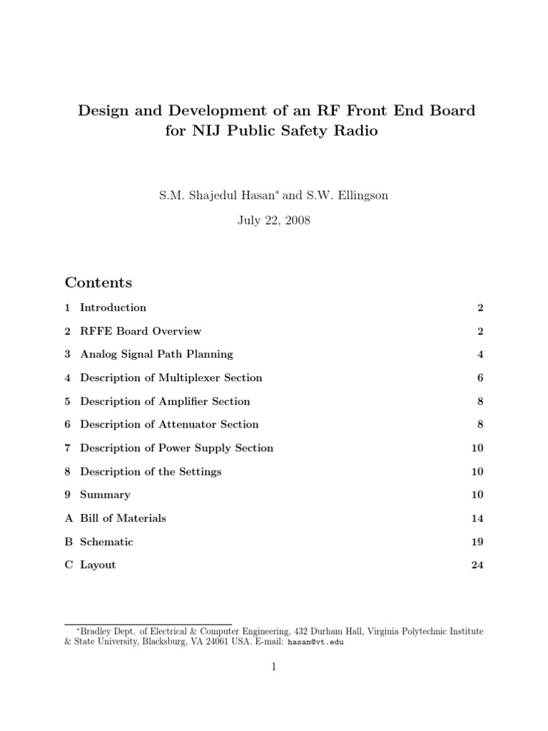 Design and Development of An RF Front End Board | PDF | Analog To ...