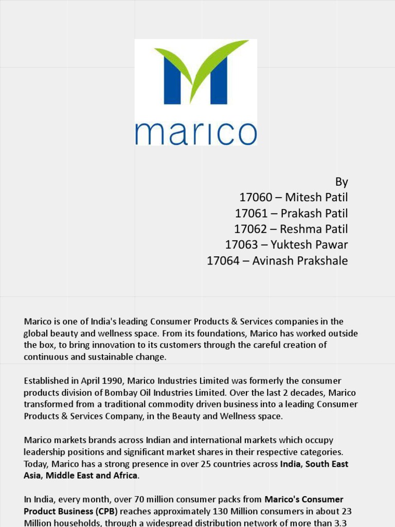 Marico's journey as a leading FMCG company in India | PDF | Brand ...