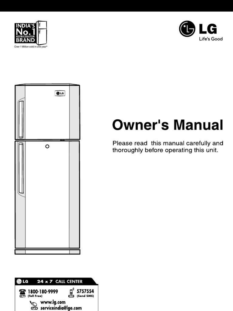 LG Fridge Manual | Download Free PDF | Cold | Refrigerator
