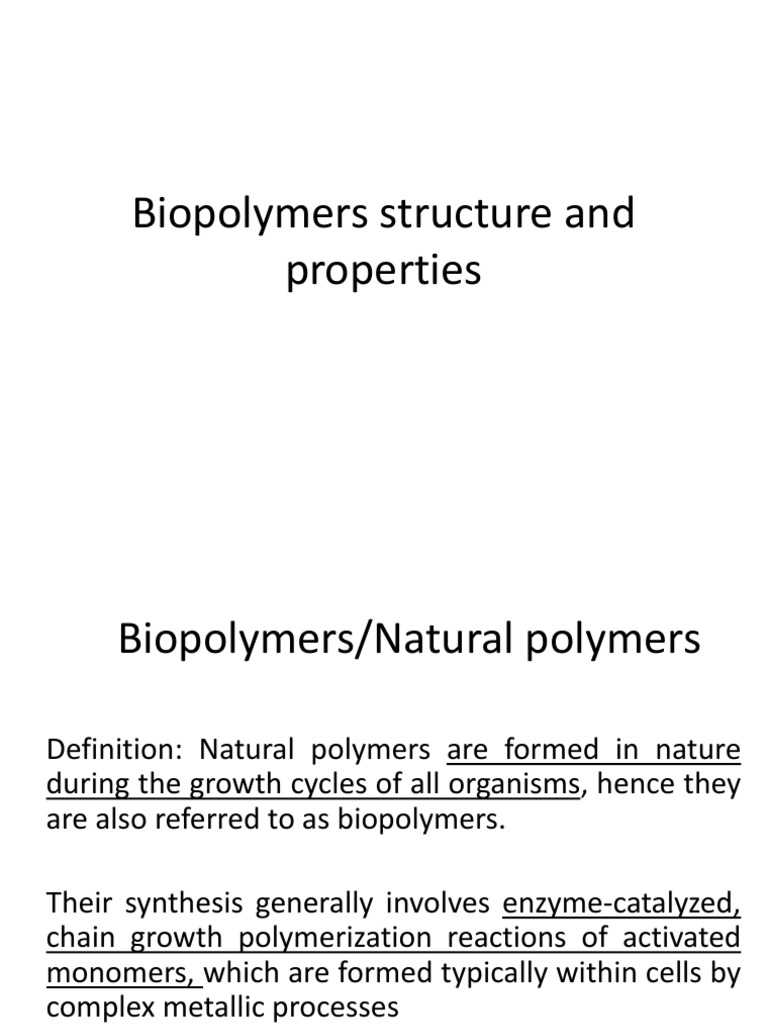 Biopolymers structure and properties.pptx | Collagen | Biopolymer