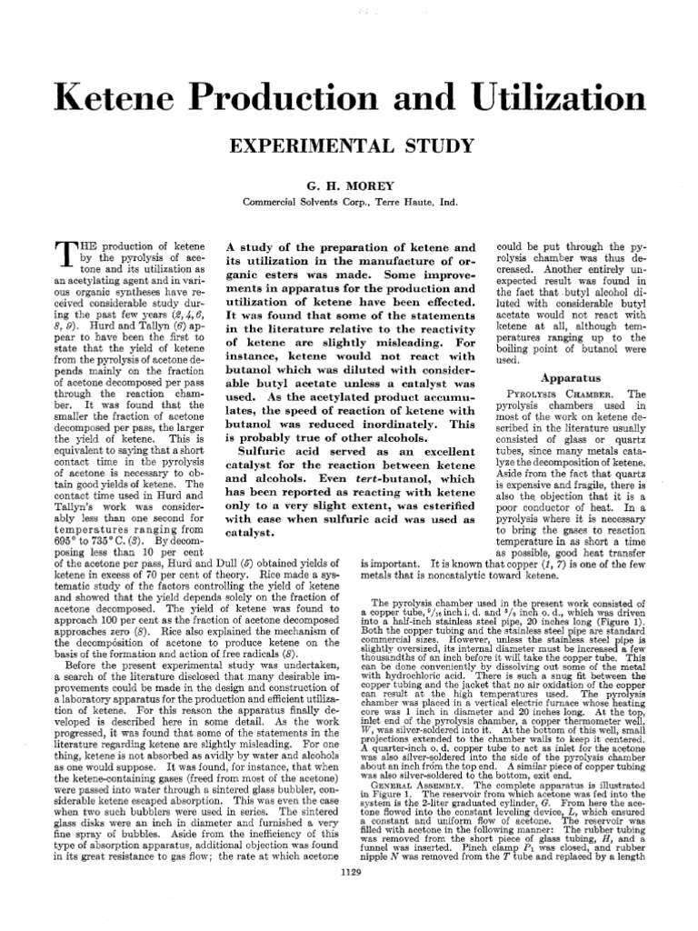 Ketene Synthesis for Chemists | PDF | Acetic Acid | Catalysis