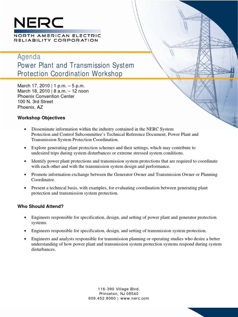 Generator Protection Coordination Workshop Agenda | PDF | Electric ...