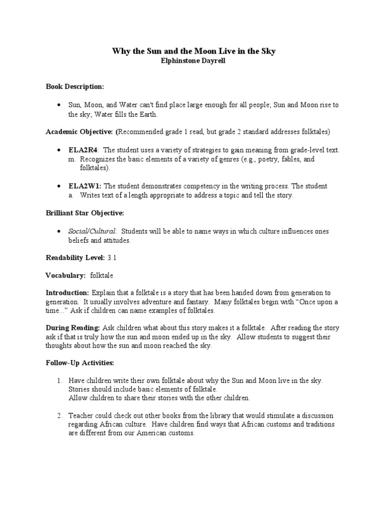 Why the Sun and Moon Live in the Sky | PDF