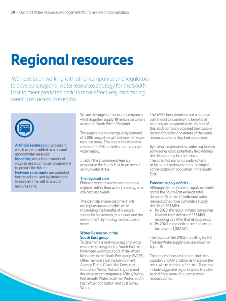 Regional Resources: 30 - Our Draft Water Resources Management Plan ...