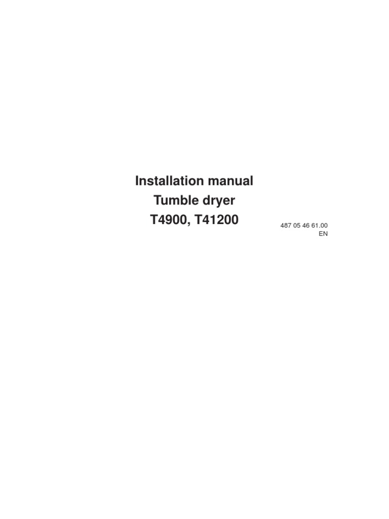 Gen4000 Installation T4900 T41200 | PDF | Mains Electricity | Clothes Dryer