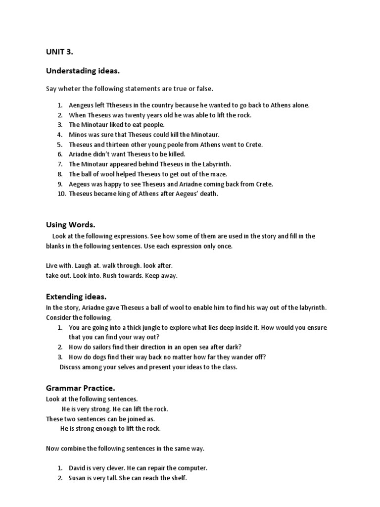 Understanding Theseus and the Minotaur | PDF