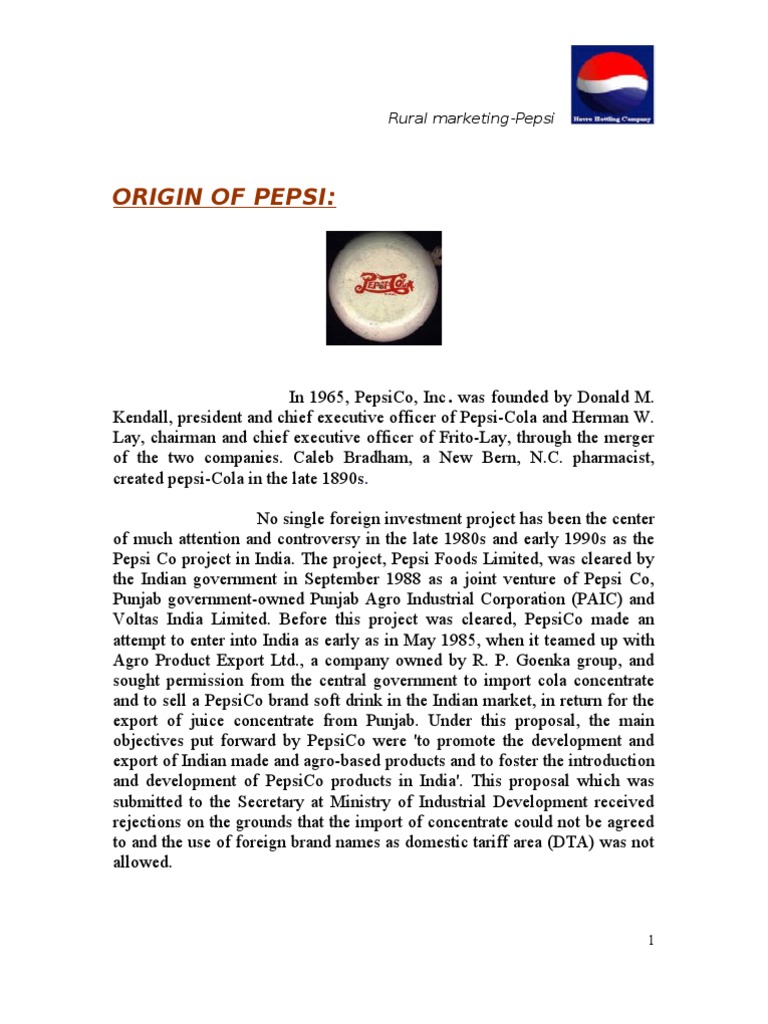 Pepsi | PDF | Pepsi Co | Pepsi