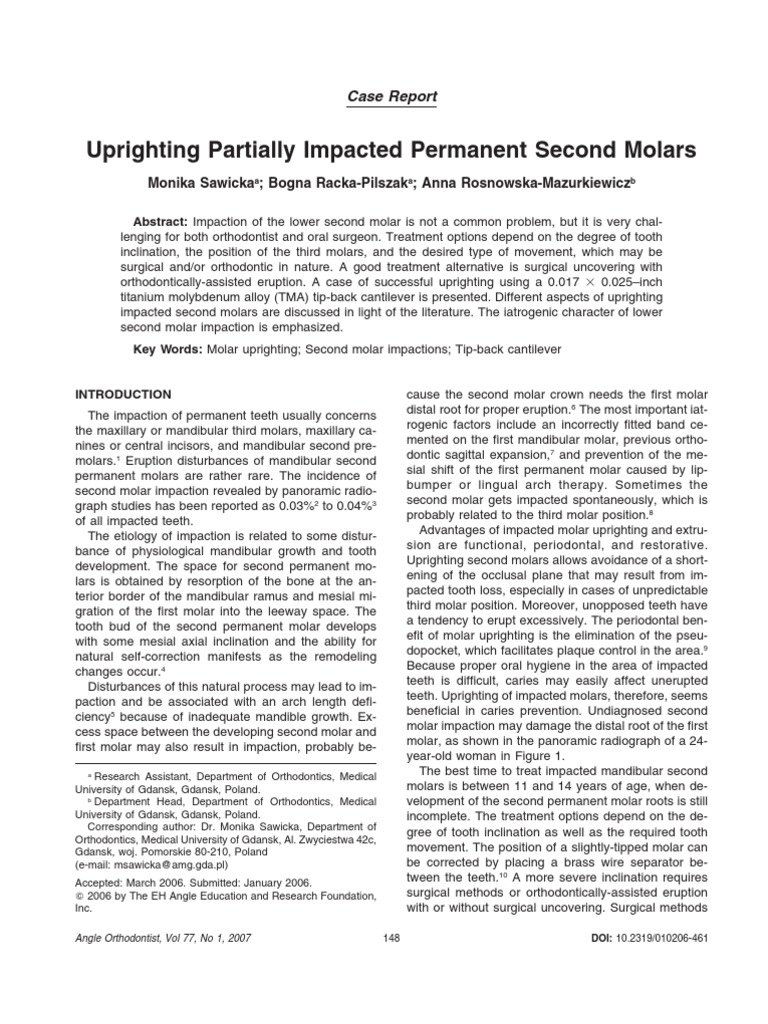 Uprighting Molars | PDF | Human Tooth | Orthodontics