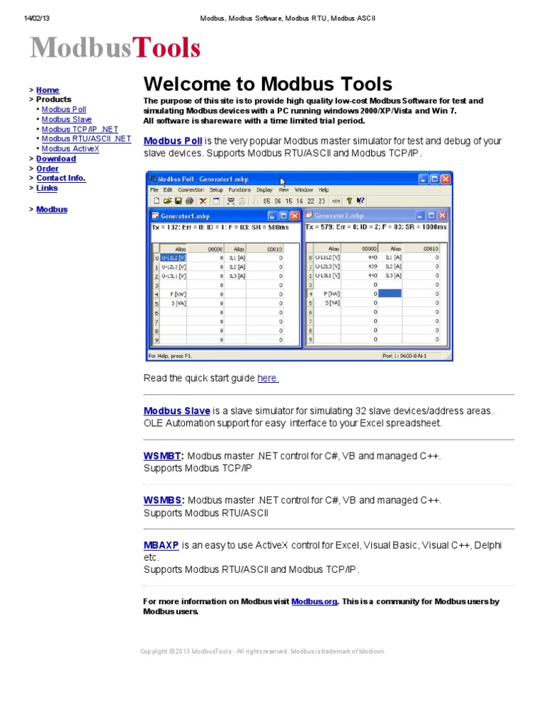 Modbus, Modbus Software, Modbus RTU, Modbus ASCII | PDF