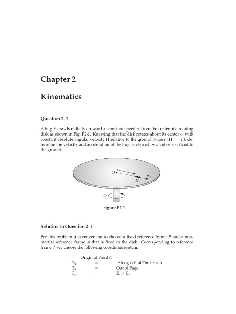Velocity and Acceleration of a Rotating Disk Bug | PDF | Kinematics ...