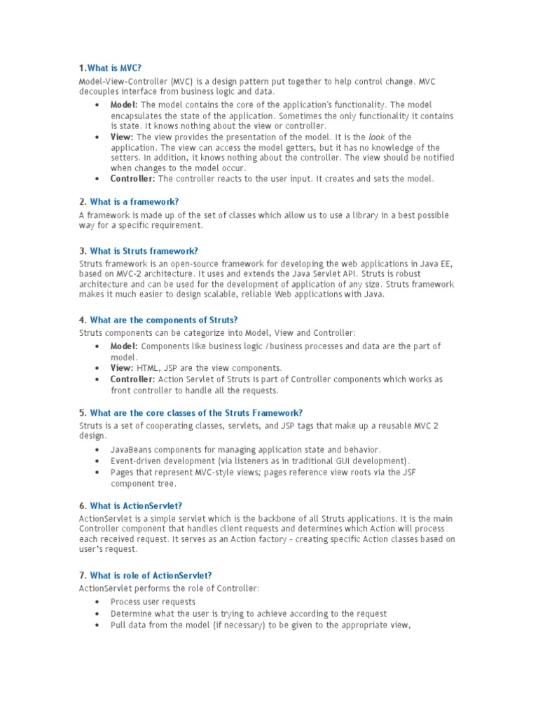 Struts Interview | Download Free PDF | Model–View–Controller | Java Server Pages