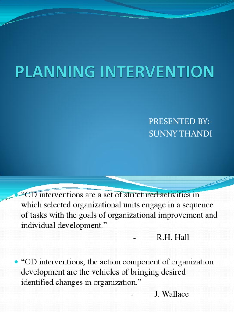Planning Effective OD Interventions | PDF | Organization Development | Goal