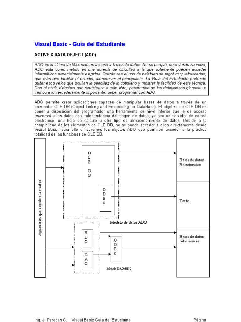 Tutorial de B.D. | PDF | Active X Data Objects | Servidor SQL de Microsoft