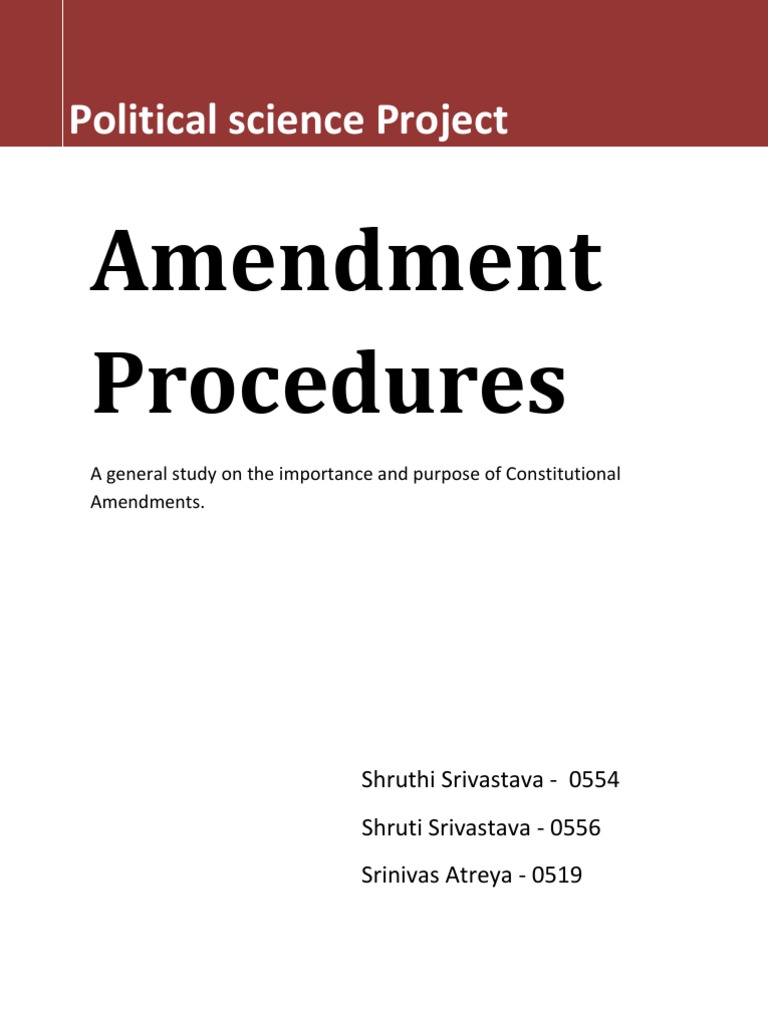 Amendment Procedure - Political Science | PDF | United States ...