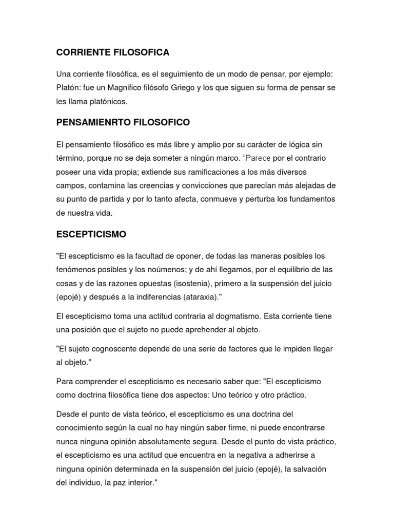 Corriente Filosofica | PDF | Conocimiento | Empirismo