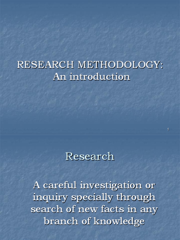 Research Methodology: An Introduction | PDF | Scientific Method ...