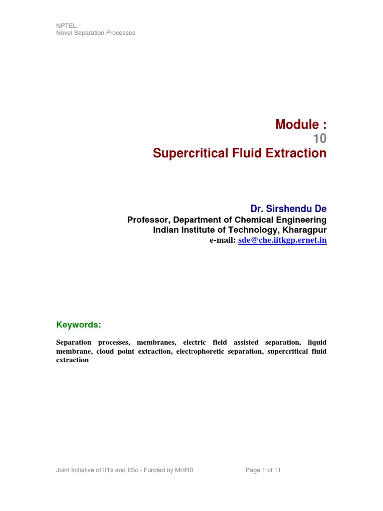 Module 10 | PDF | Supercritical Fluid | Solubility