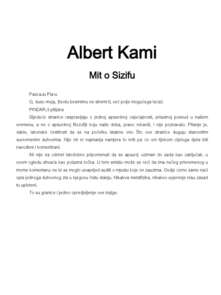 Albert Kami - Mit o Sizifu | PDF