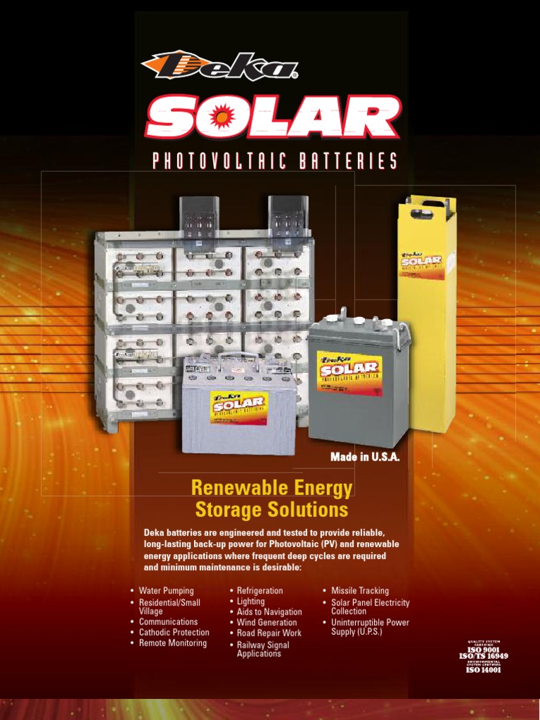 Deka Solar | PDF | Battery (Electricity) | Nature
