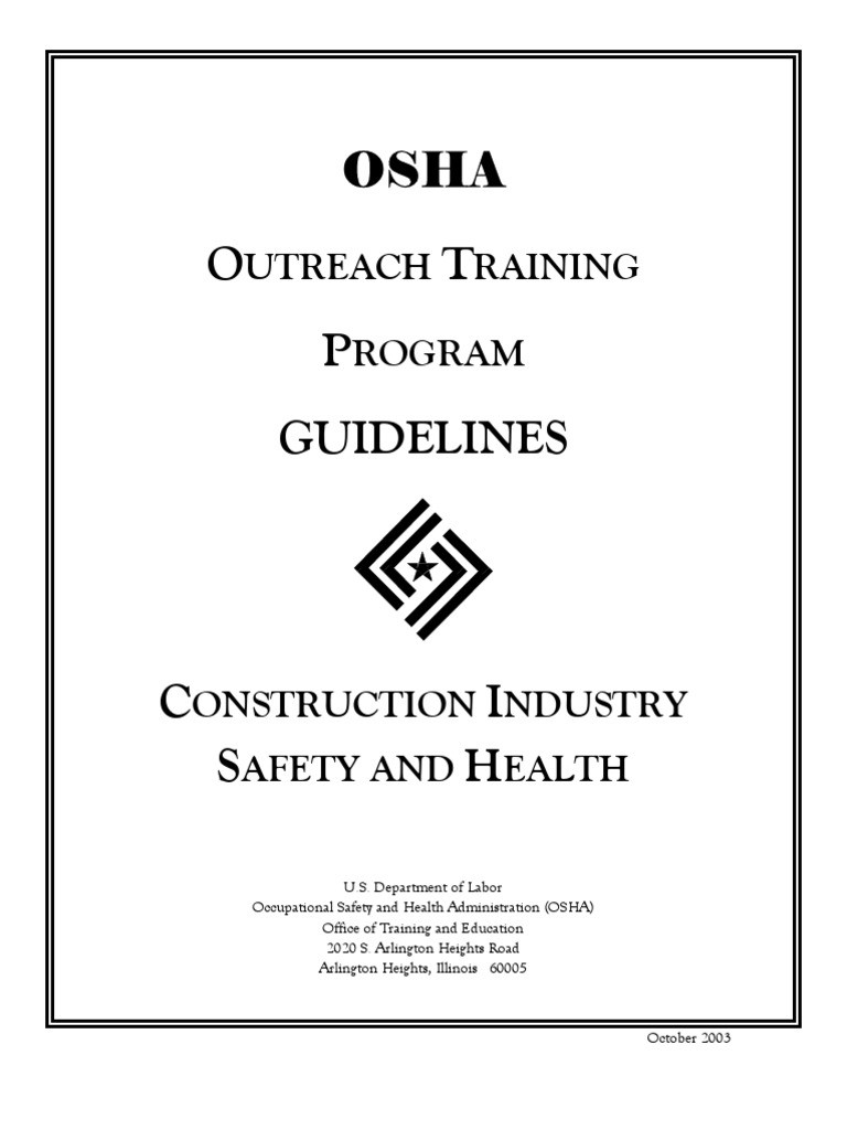 OSHA Outreach Training Program Guidelines | Occupational Safety And ...