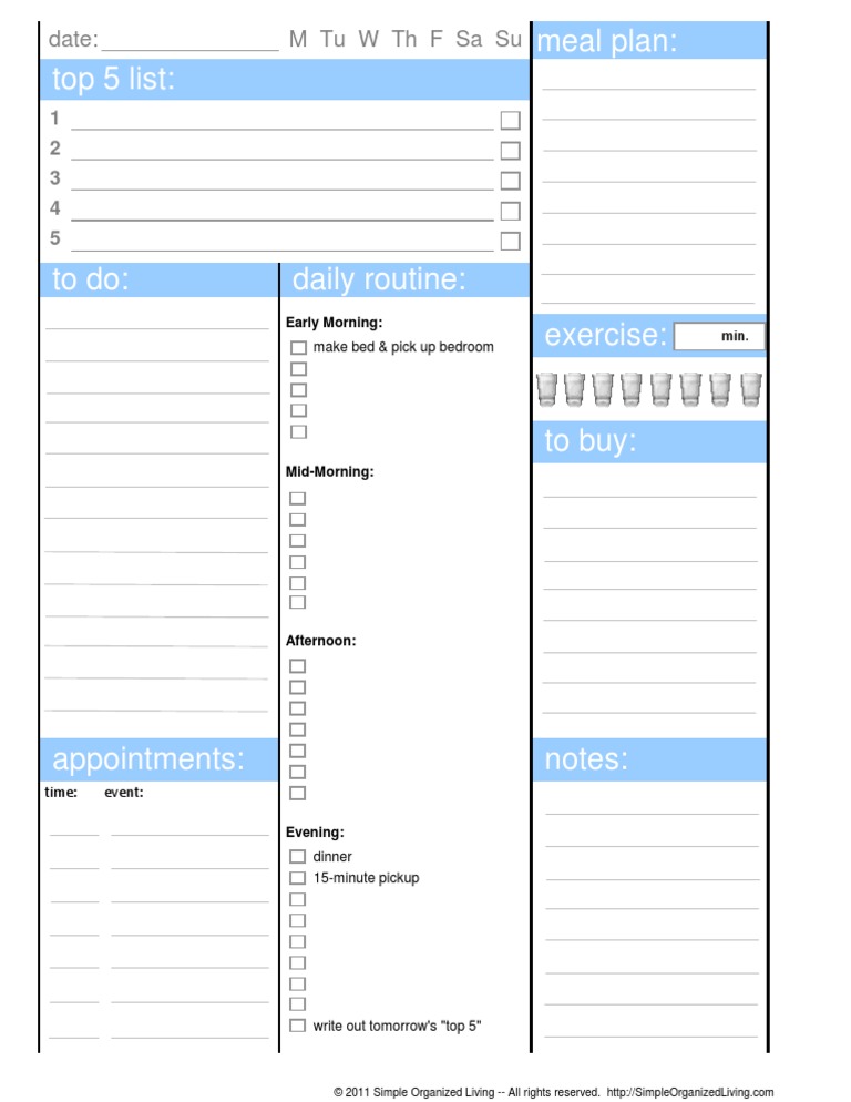 Blank Dialy Planner Sheet | PDF