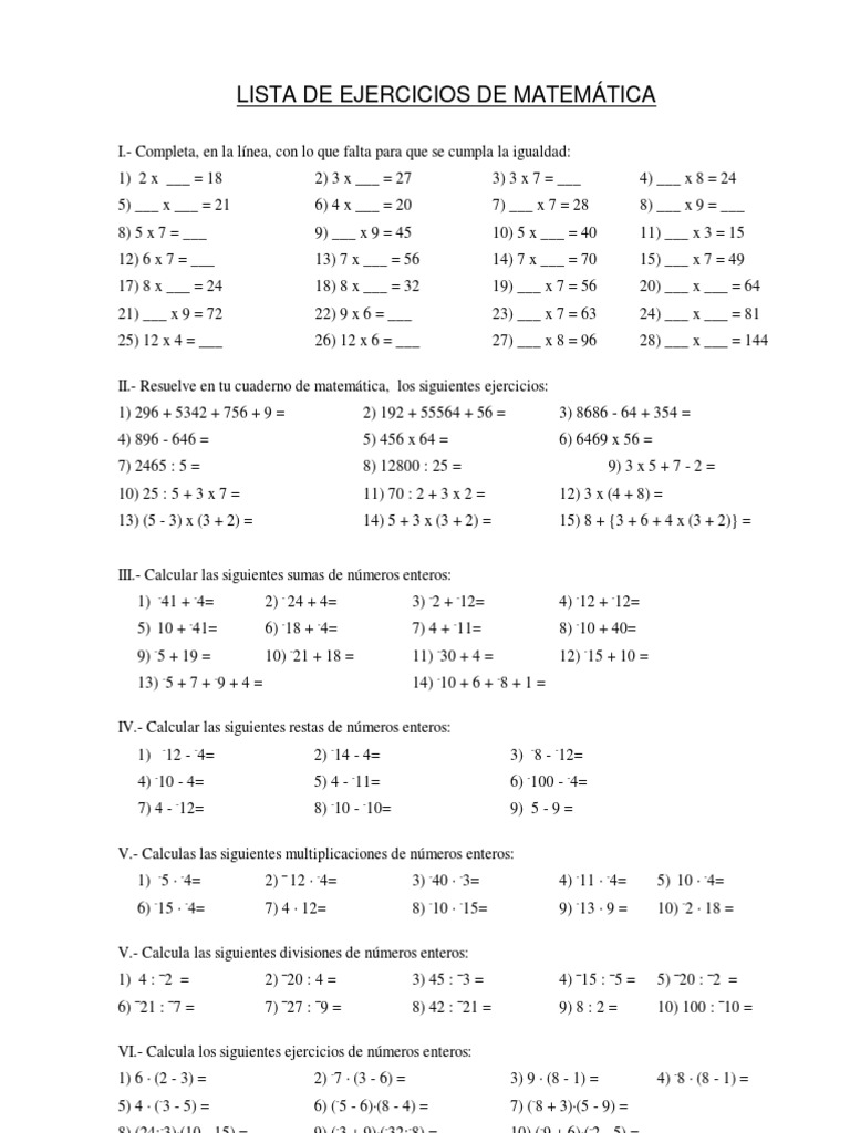 Lista 1 Operatoria - Basica | PDF | Enseñanza de matemática | Objetos ...