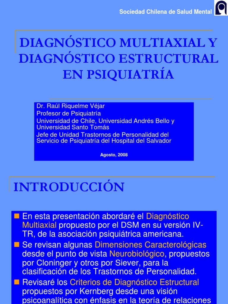Diagnóstico Multiaxial en Psiquiatría | PDF | Desorden de personalidad ...