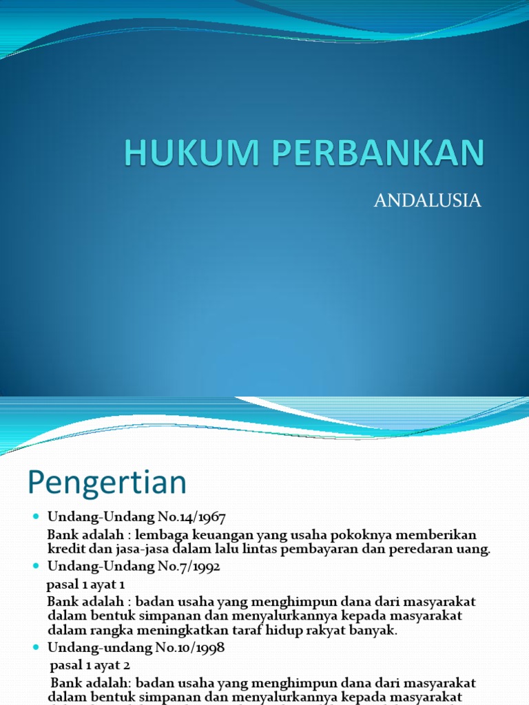 Hukum Perbankan | PDF | Pengelolaan Keuangan & Uang