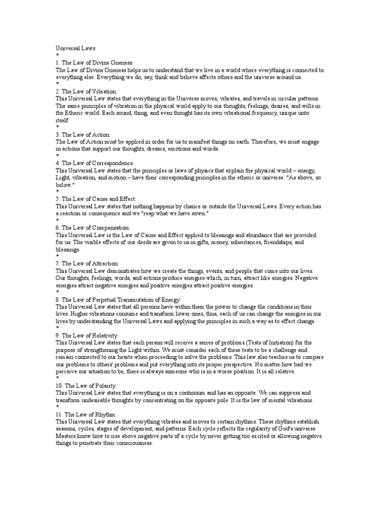 Universal Laws | PDF