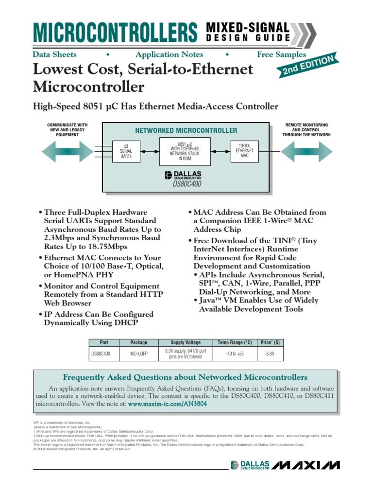 Dallas Microcontrollers 2 | PDF | Instruction Set | Mips Instruction Set