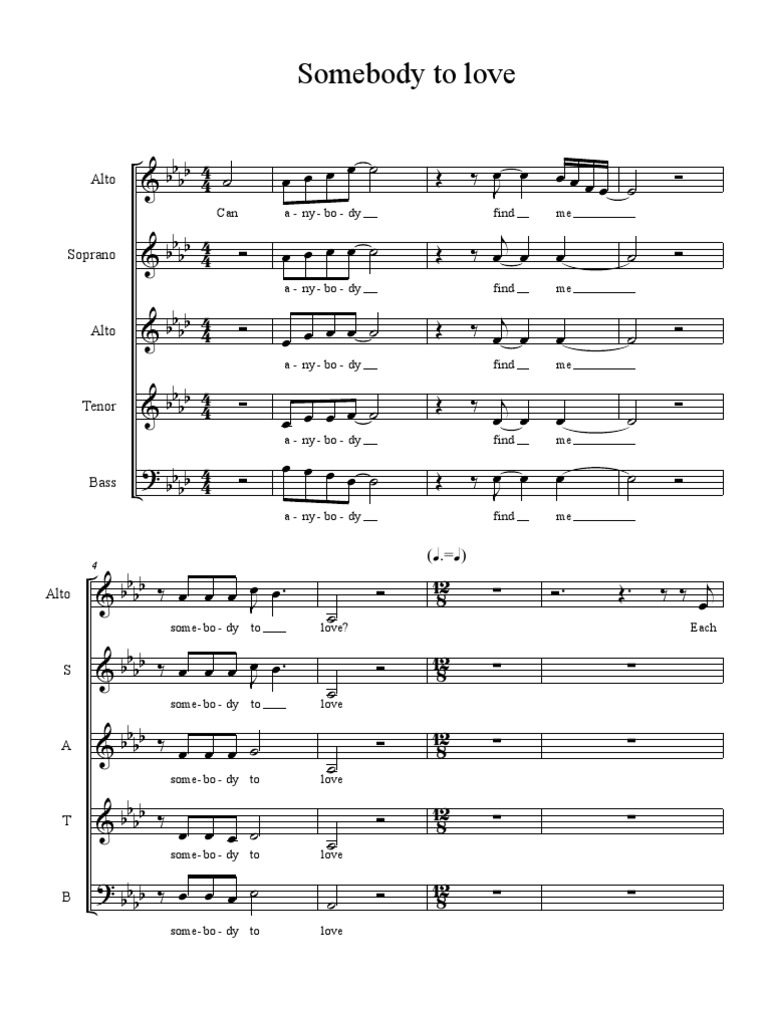 Somebody to Love-1 | Vocal Music | Choral Music