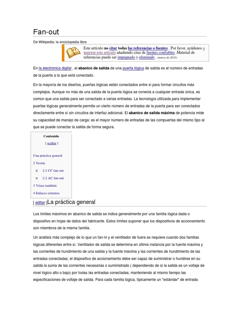 Fan Out | Descargar gratis PDF | Cmos | Impedancia eléctrica