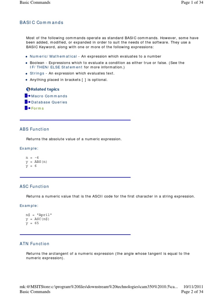 Cam 350 Scripting | PDF | Control Flow | C (Programming Language)