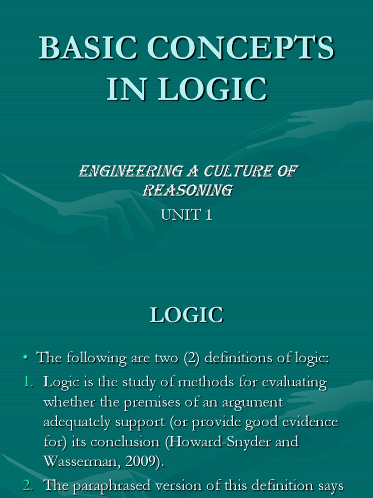 UNIT 1 - Basic Concepts in Logic-1 | PDF | Validity | Argument