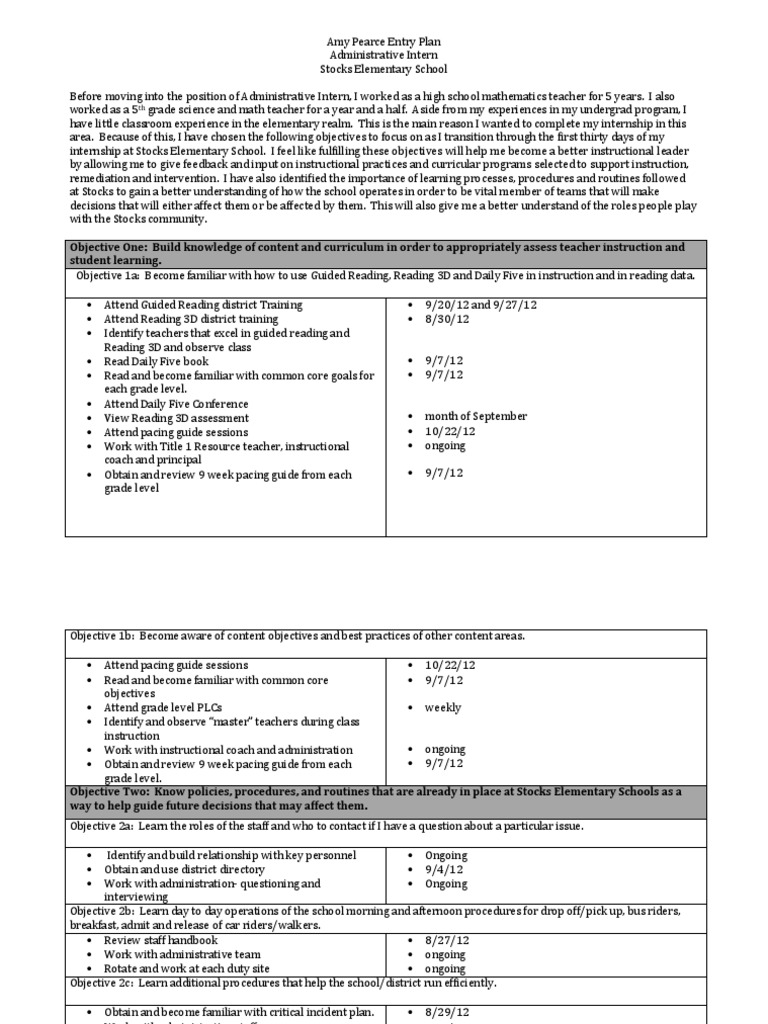 Apearce Principal Entry Plan | Download Free PDF | Curriculum ...