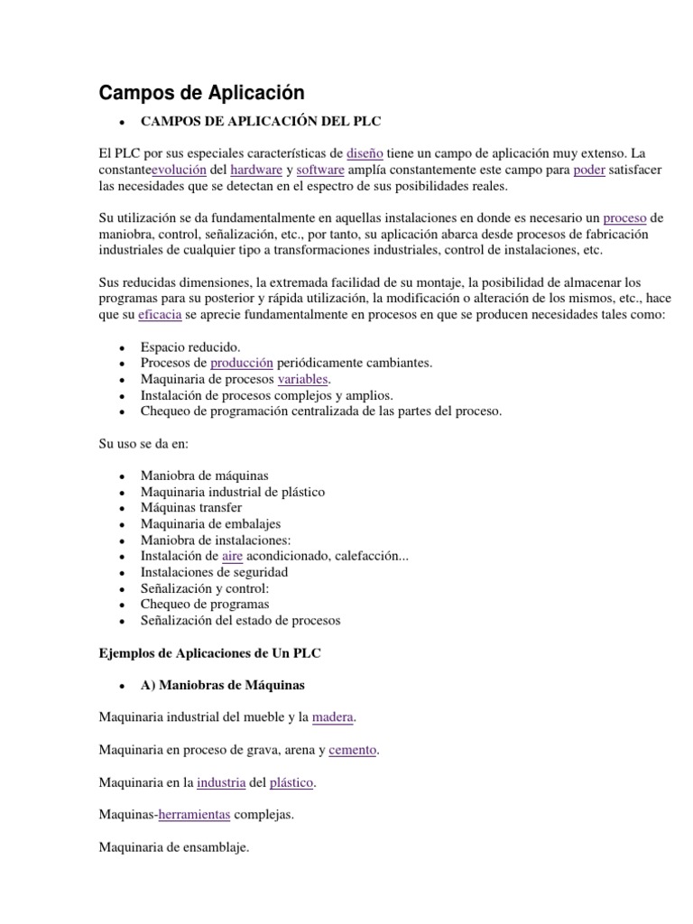Campos de Aplicación PLC | PDF | Industrias | Aire acondicionado