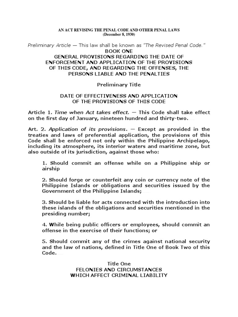 Revised Penal Code of the Philippines | PDF | Politics | Social Science