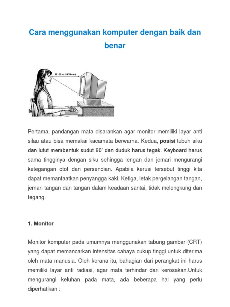 Cara Menggunakan Komputer Dengan Baik Dan Benar | PDF | Kesehatan Holistik