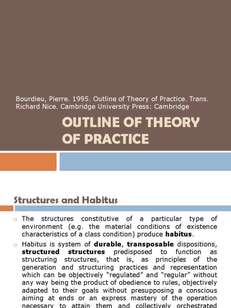 Outline of Theory of Practice | Download Free PDF | Academic Discipline ...