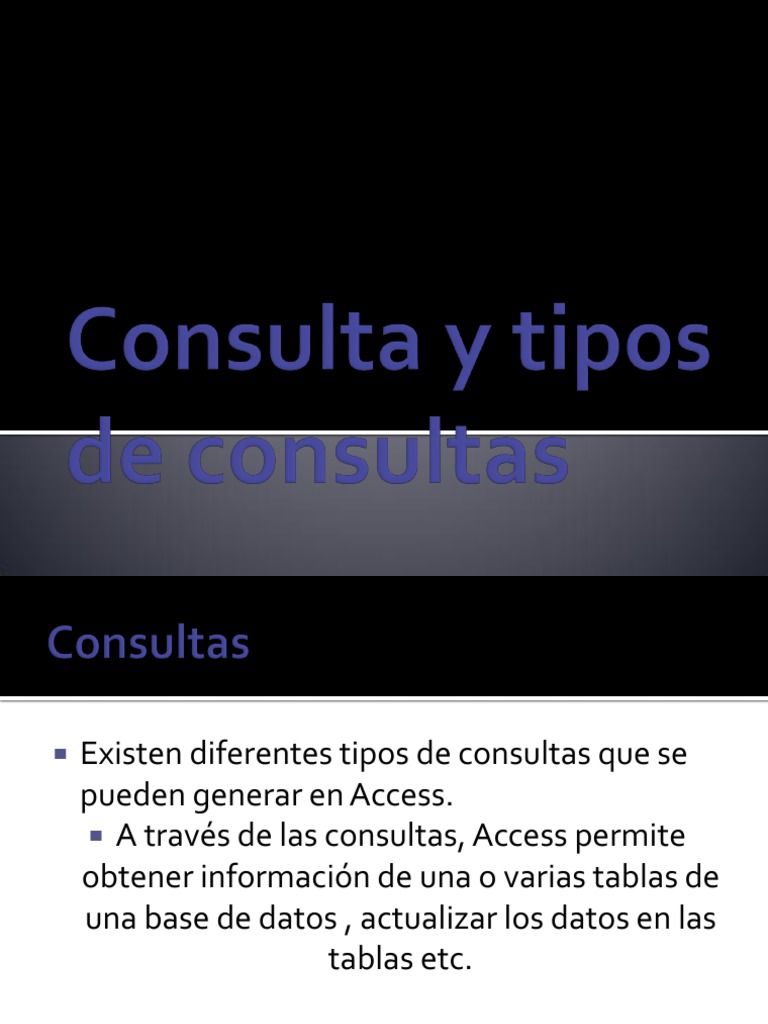 Consulta y Tipos de Consultas | PDF | Informática