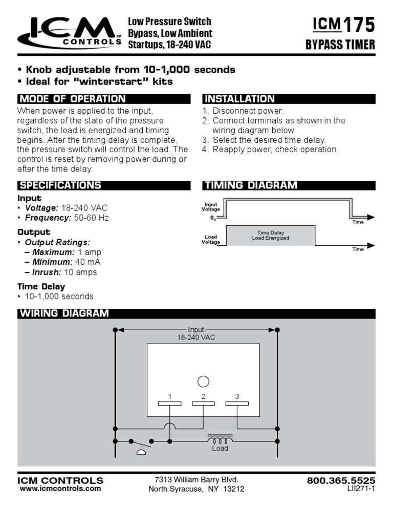 ICM 175 Bypass Timer | PDF