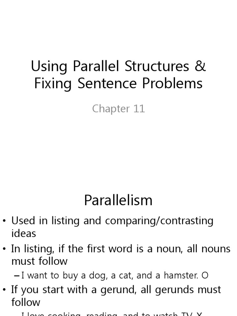 Parallel Structures | PDF | English Language | Clause