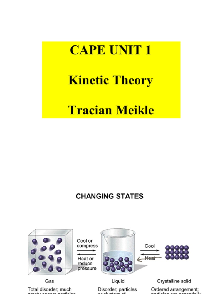 CAPE Unit 1 Kinetic Theory | PDF