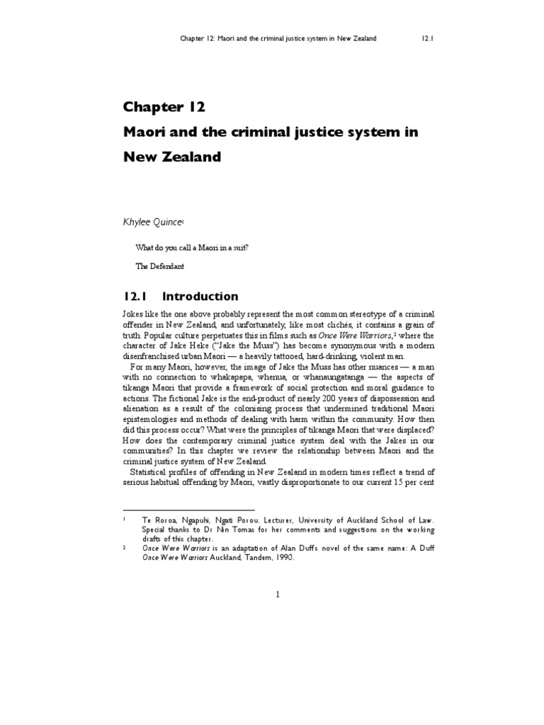 Māori and New Zealand's Criminal Justice | PDF | Māori People | Crime ...